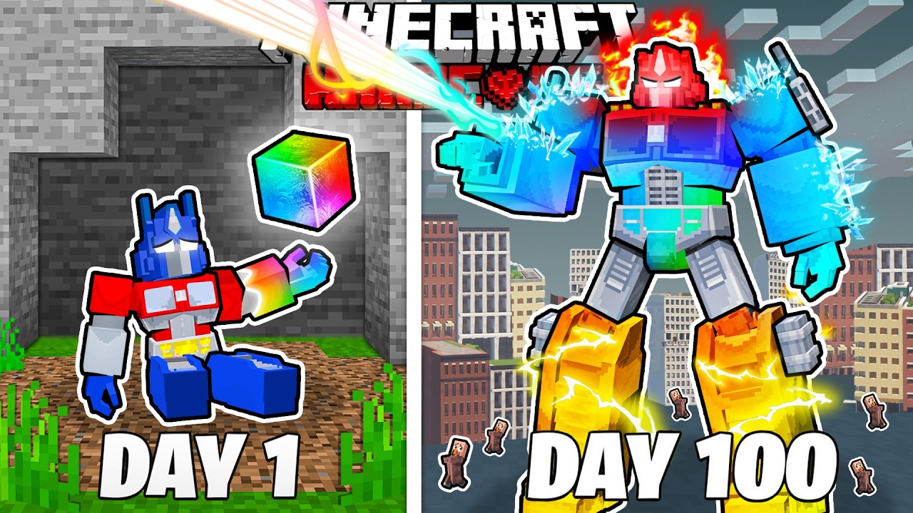 I Survived 100 Days as an ELEMENTAL TRANSFORMER in HARDCORE Minecraft ...
