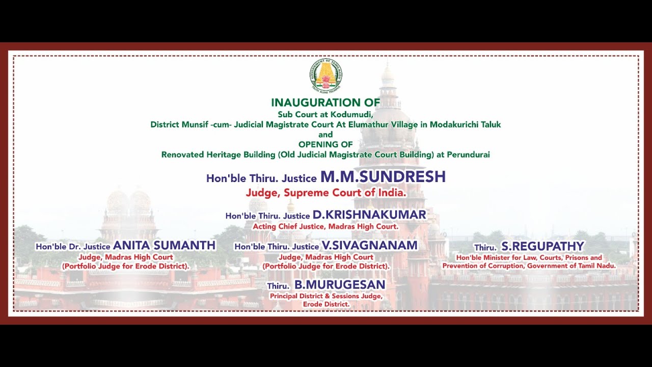 INAUGURATION OF NEW COURTS AND OPENING OF RENOVATED HERITAGE BUILDING ...