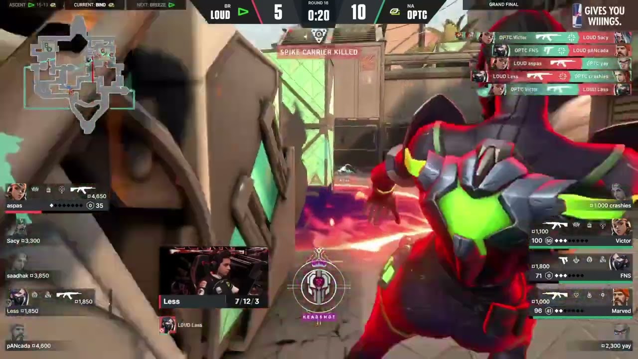 OpTic yay iron 2 whiff vs loud aspas cost them a crucial round - YouTube