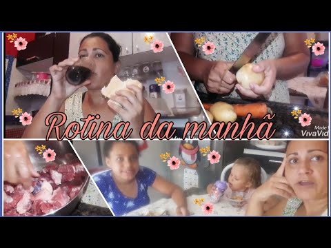 Rotina da manhã fazendo almoço e cuidando da Sophia.
