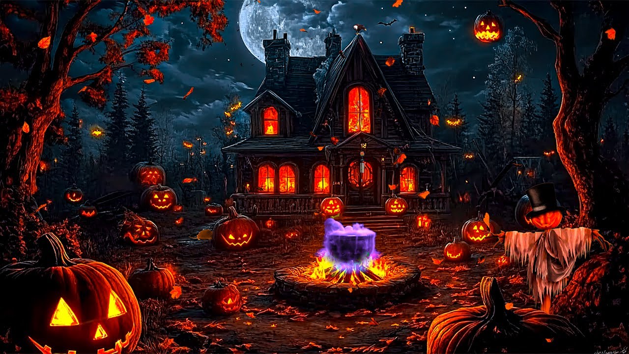 Mystical Enchanted Halloween House Ambience with Relaxing Crackling ...