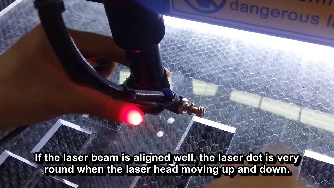 laser machine: the test of laser beam alignment - YouTube