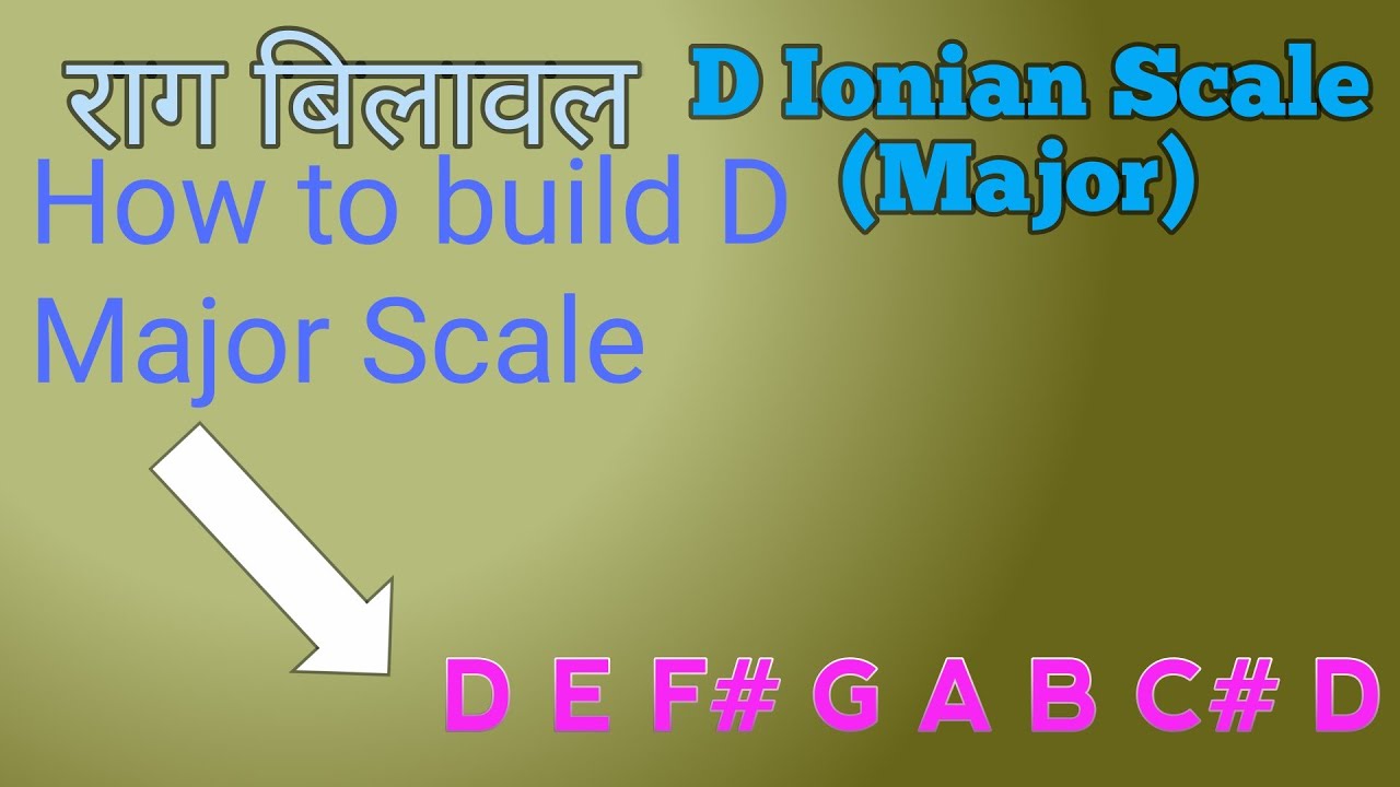 D Ionian Mode !! राग बिलावल !! D Major Scale !! How to build D Major ...