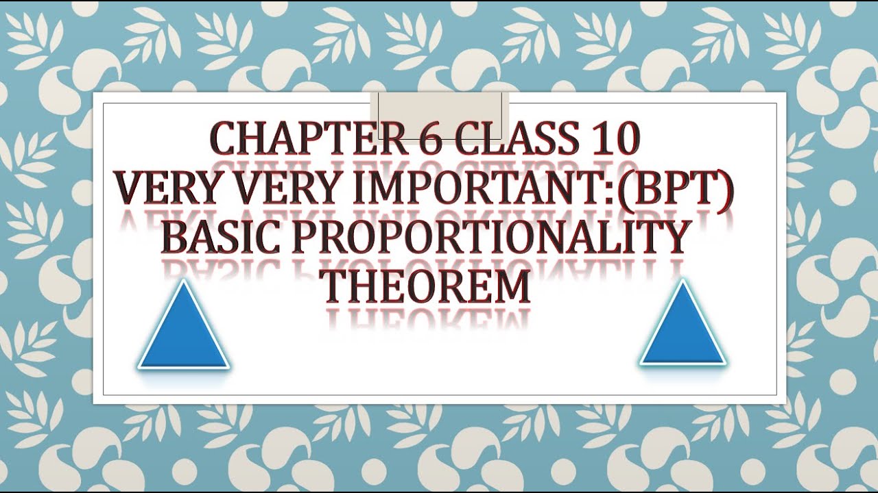 Chapter 6basic Proportionality Theorem Class 10 Very Very Important 4877