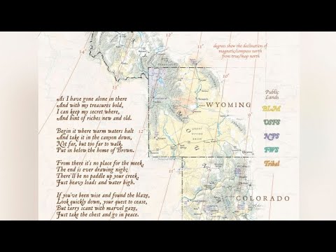 Forrest Fenn's 9 clue video with a picture of the treasure in situ ...