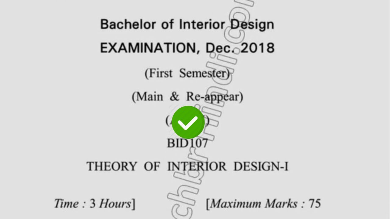 2018 Dcrust BID 1st Sem Theory of Interior Design Question Paper - YouTube