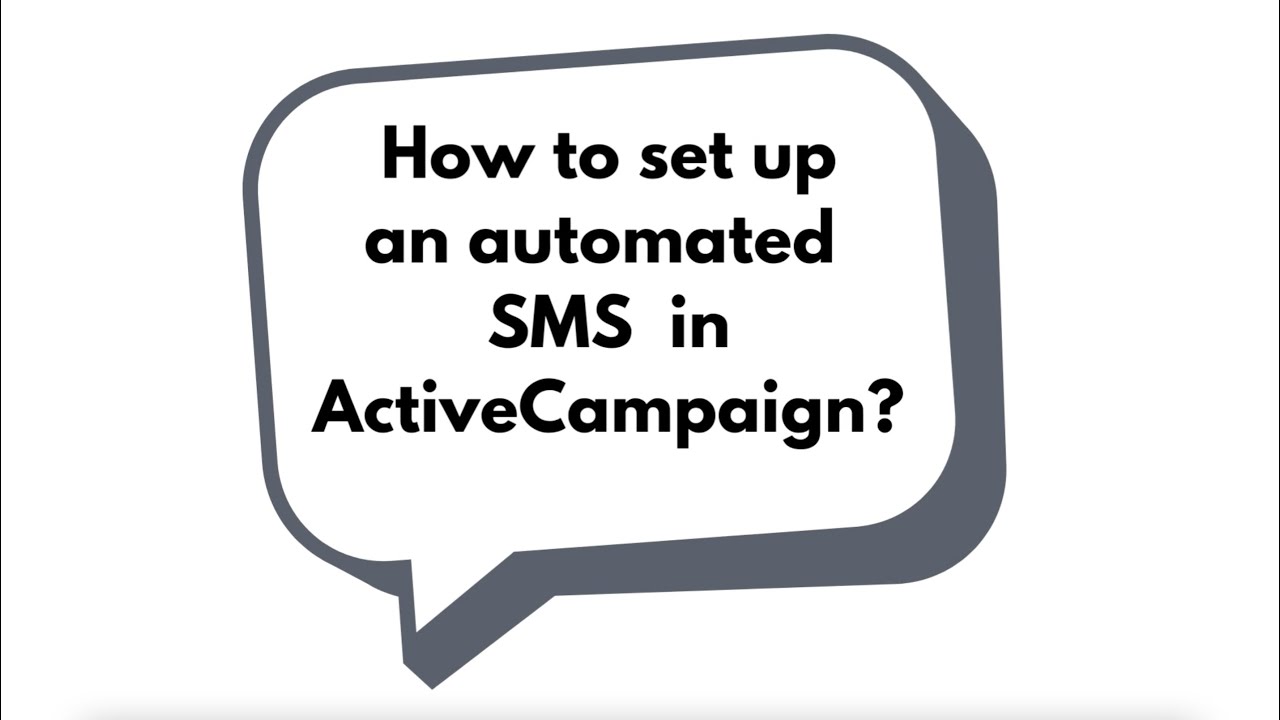 Send automated SMS from ActiveCampaign - YouTube