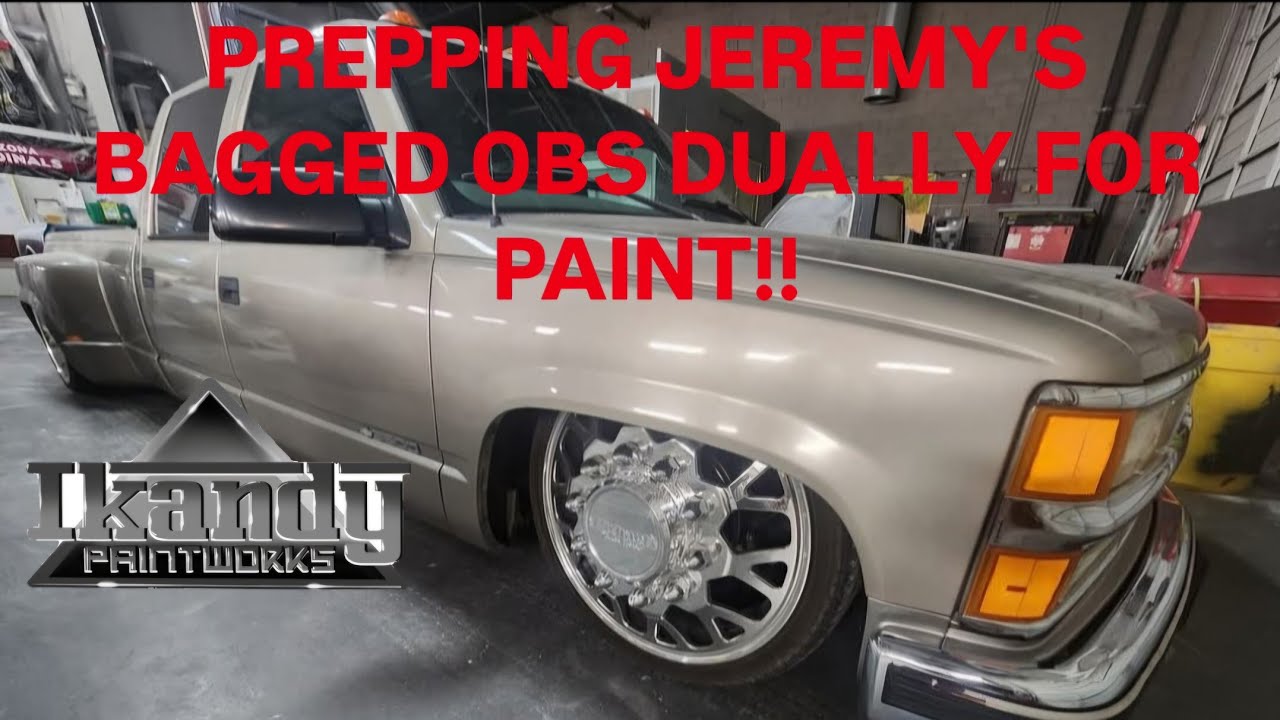 EPISODE 10 ) Prepping TRE5 Customs Bagged OBS Dually For Paint! - YouTube