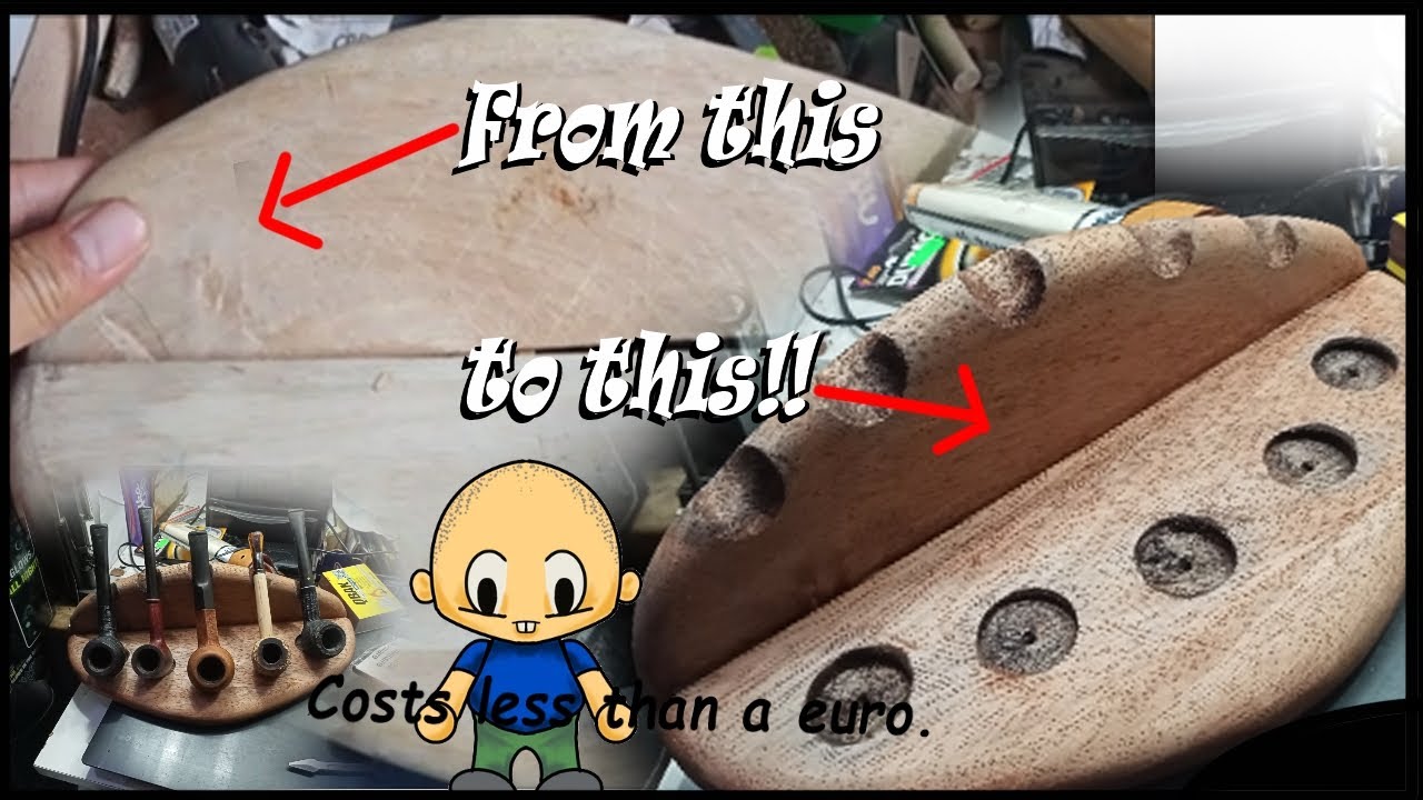 How to make a Smoking Pipe Rack, DIY made of recycled Wood - YouTube
