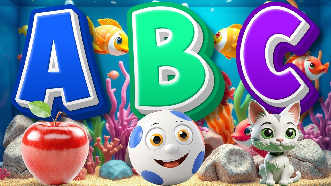 A for Apple | A B C Fun Alphabet Song for Kids | Learn ABC with Music Colorful 3D Animation A124 ...