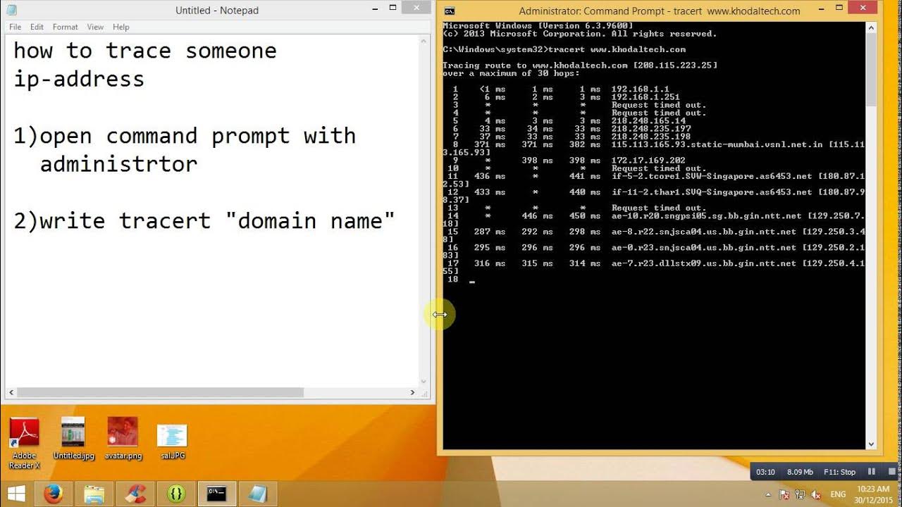 How to trace someone ip address using cmd. - YouTube