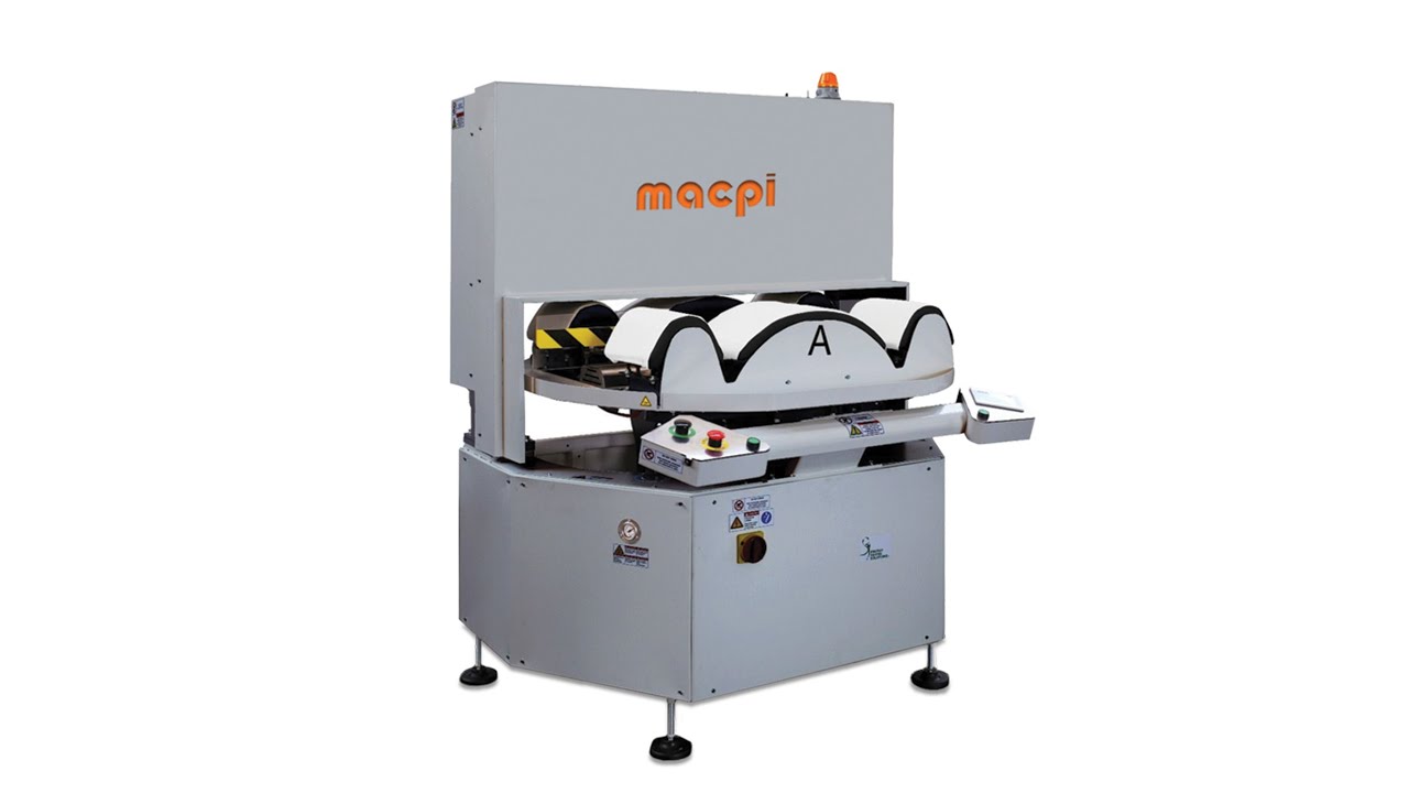 macpi 566.18 QUAD CAROUSEL FOR COLLAR AND CUFFS PRESSING - YouTube