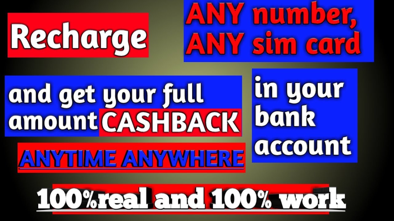 How to recharge , and get your cashback in your bank account/ TOTEL ...