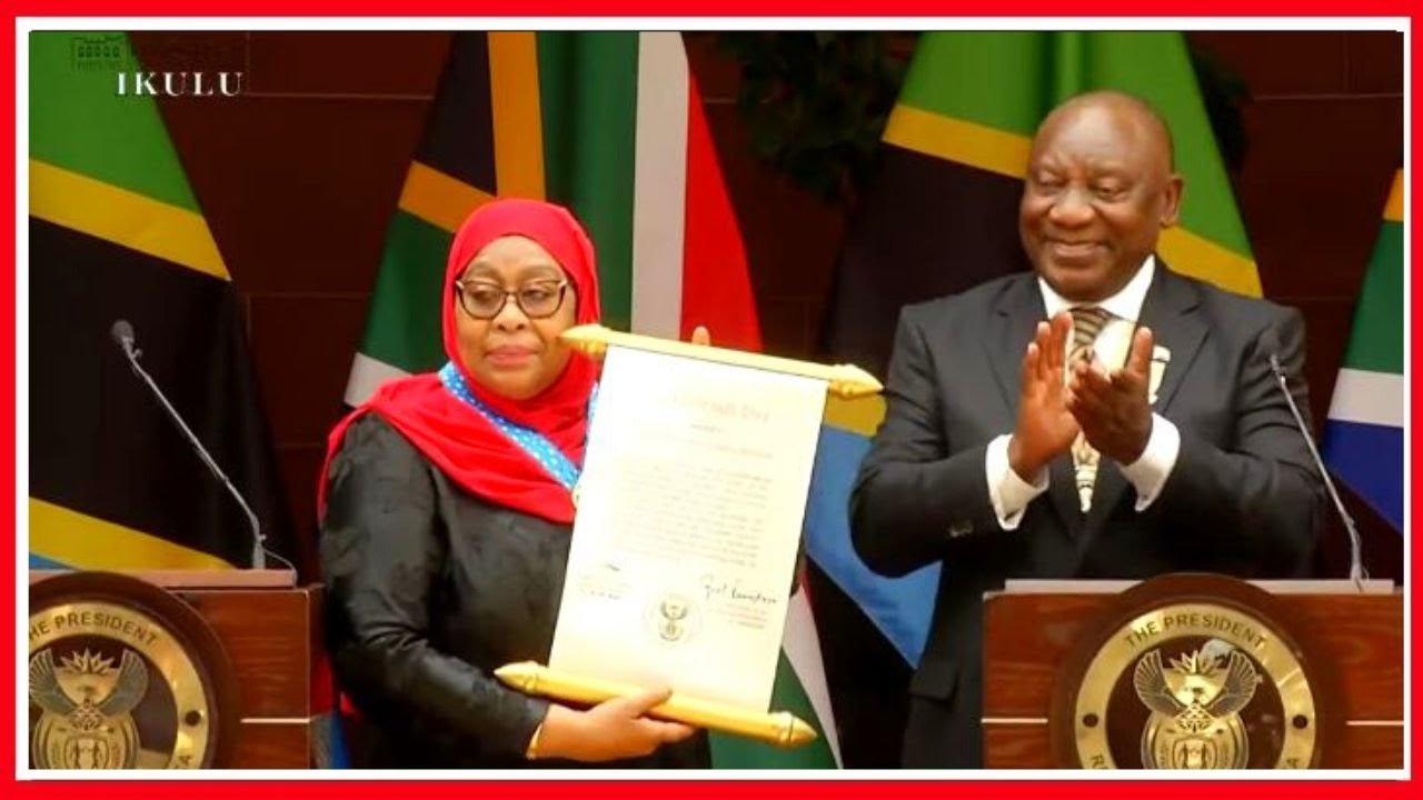 🔴#Live: RAIS SAMIA na RAIS RAMAPHOSA WAHUTUBIA KWENYE HAFLA FUPI ya ...