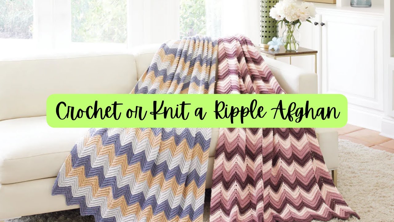 Crochet Pattern Knitting Pattern Ripple Afghan in Any 3 Colors of Yarn ...