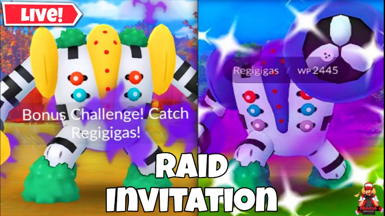 🔴Live SHADOW REGIGIGAS RAID INVITATION in #pokemongo | #raidinvite # ...