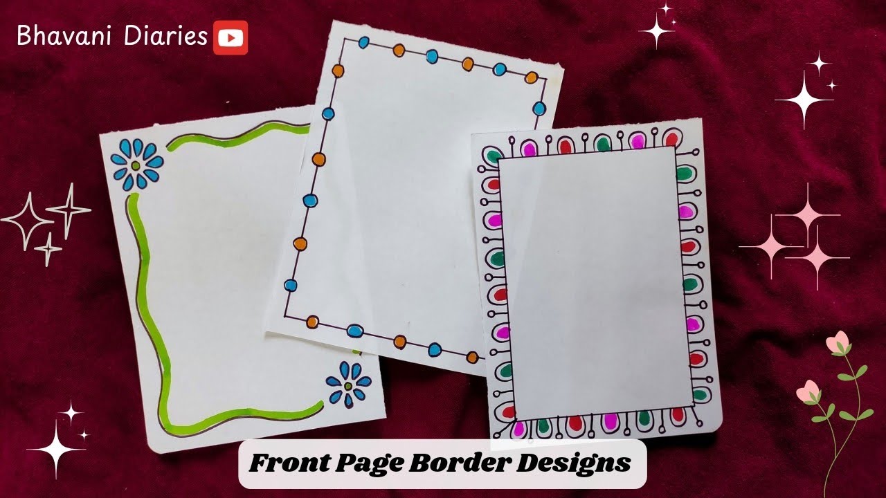 3 Front Page Border Designs | A4 Sheet Decoration | Assignment Front ...