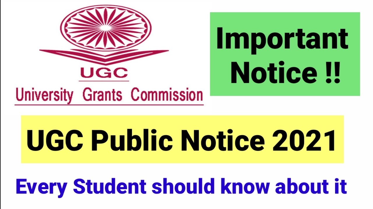 UGC Public Notice 2021 | Important Notice ..Everyone should know ...
