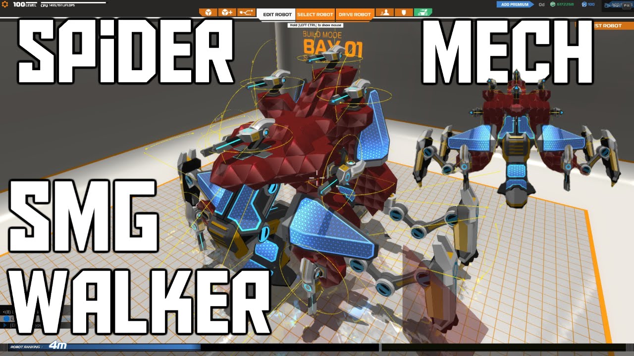 Robocraft: Spider Mech SMG Walker Gameplay - YouTube