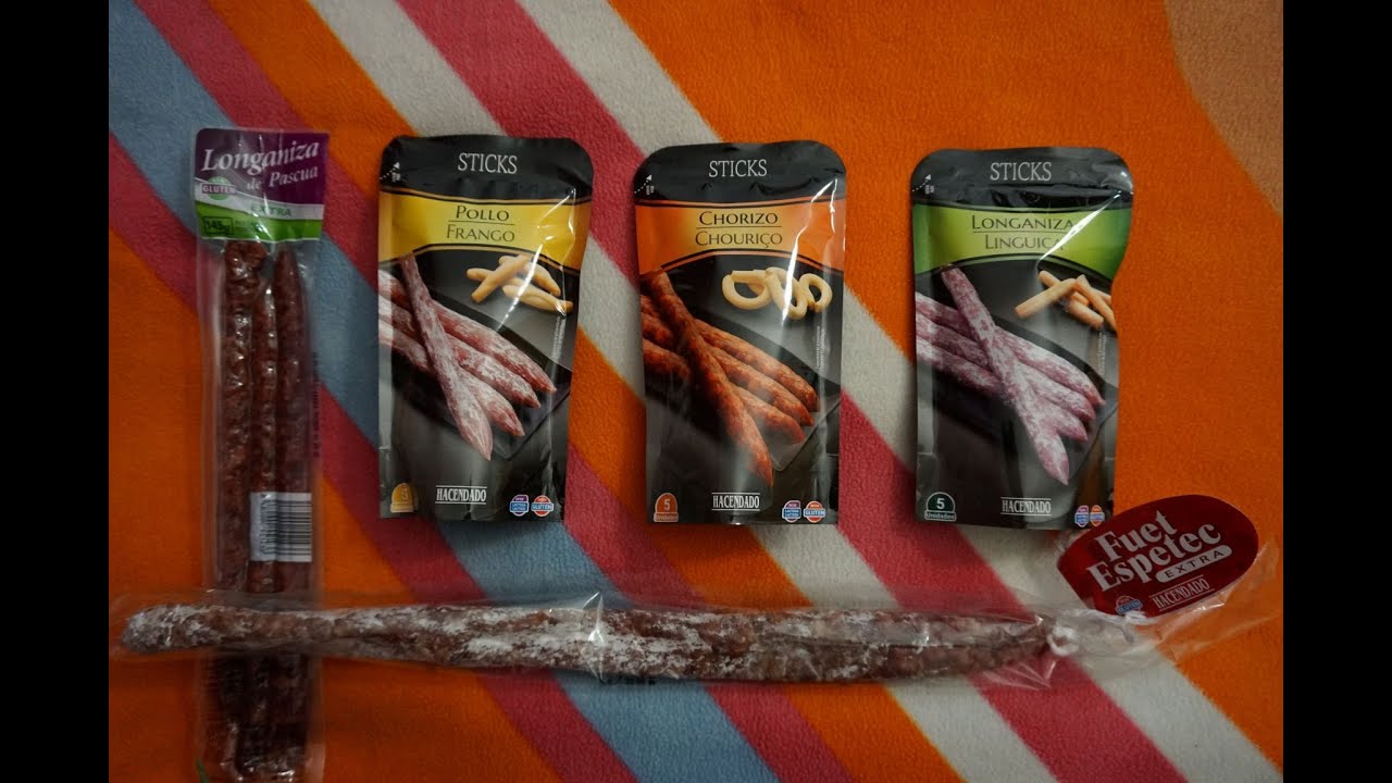 PROBANDO STICKS, FUET Y LONGANIZA DE PASCUA DE MERCADONA - YouTube
