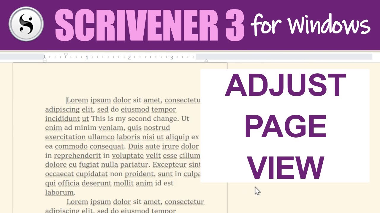 Scrivener 3 for Windows: How to Customise Page View - YouTube