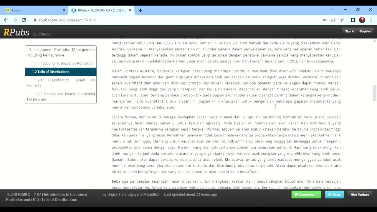 RPubs TEORI RISIKO -10.1 Introduction to Insurance Portfolios and 10.2 Tails of Distributions ...