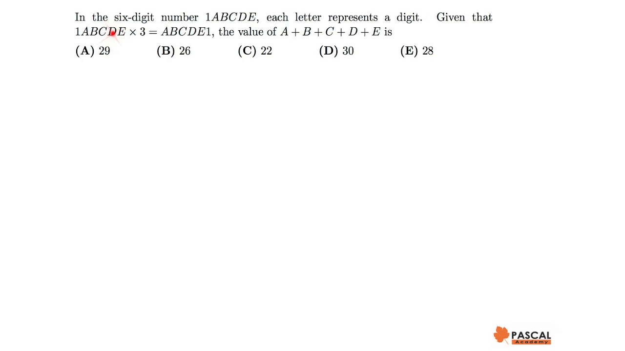 University of Waterloo-Math Contest -Gauss-2017-Grade 7 - YouTube