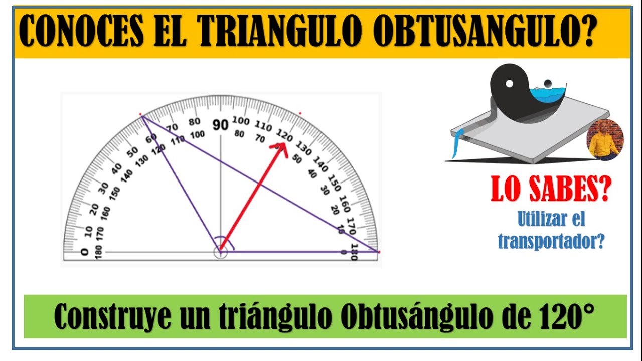 geometria Construccion de triangulo obtusangulo 120 grados - YouTube