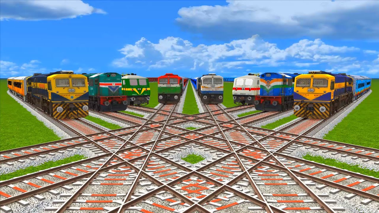 8 Express Train Crisscrossed On Risky Eight Railroad Track 高速踏切 ...