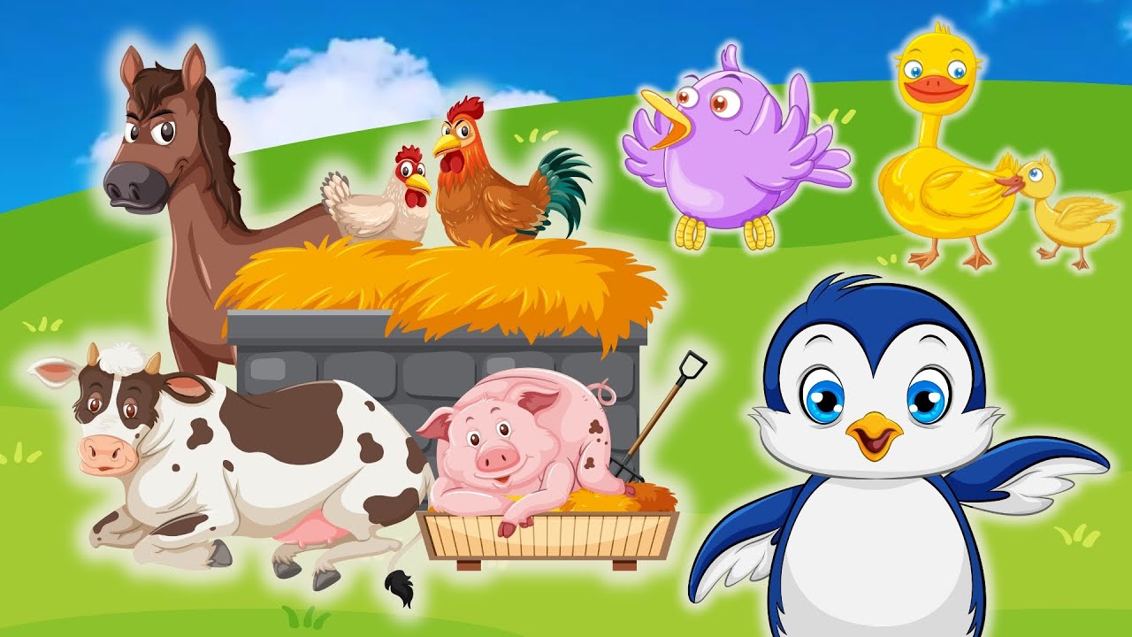 Farm Animals for kids. Animal Sounds Song. Cartoons for children ...