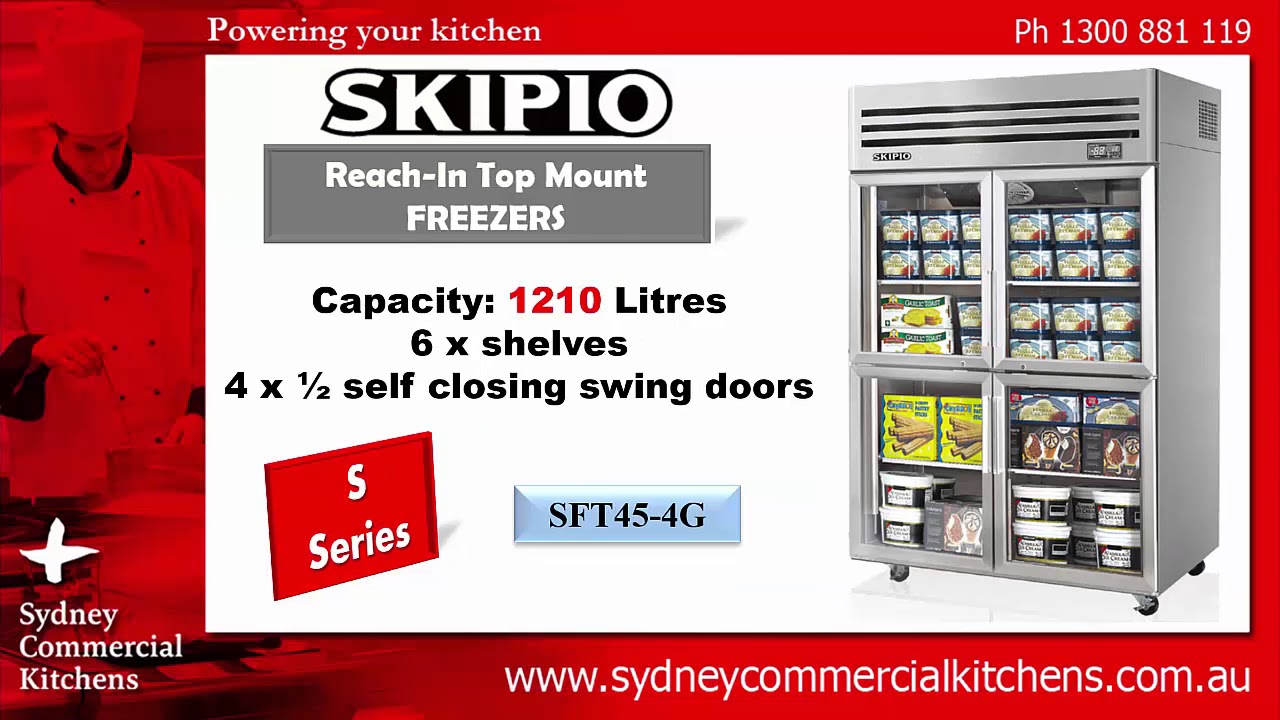 SKIPIO - Top Mount Foodservice Glass Door FREEZERS - YouTube