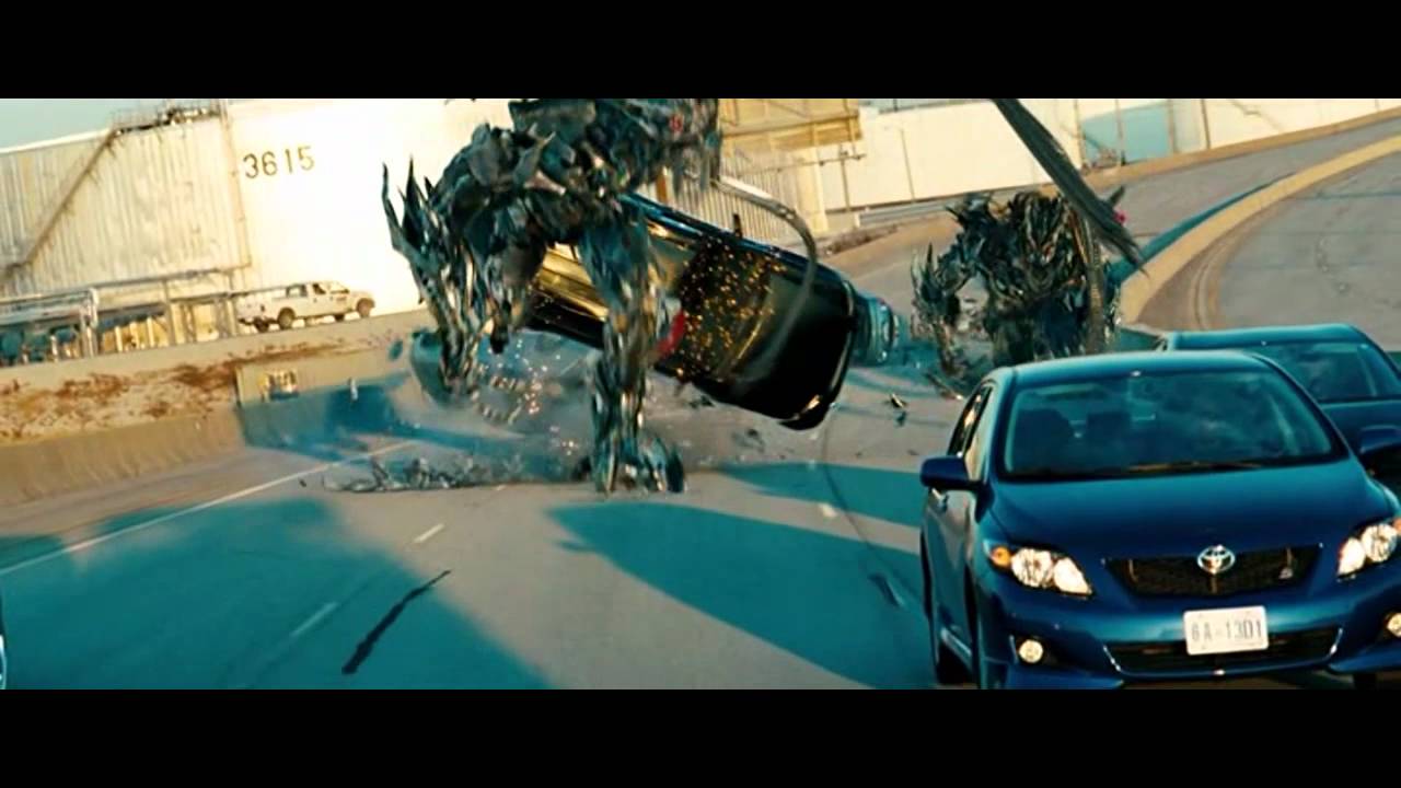 Transformers drive action scene - YouTube