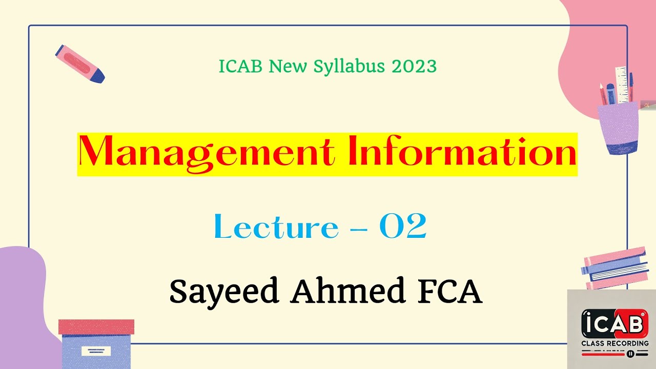 MI Lecture 02 Sayeed Ahmed FCA ICAB CL New Syllabus 10 February 2025 ...