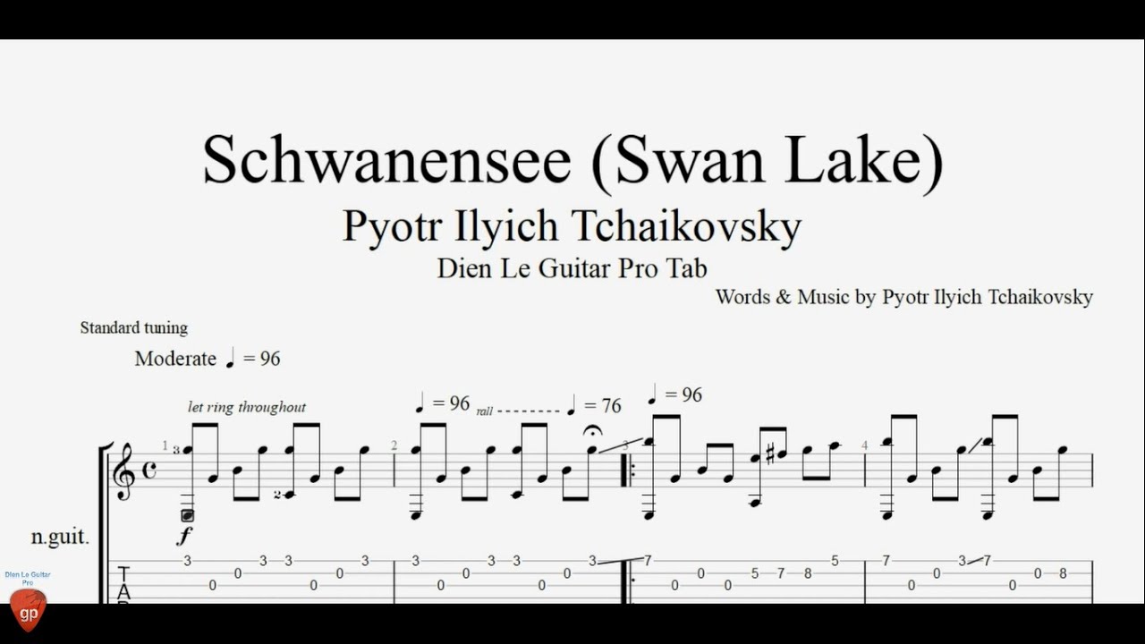 Pyotr Ilyich Tchaikovsky - Schwanensee (Swan Lake) - Guitar Tutorial ...