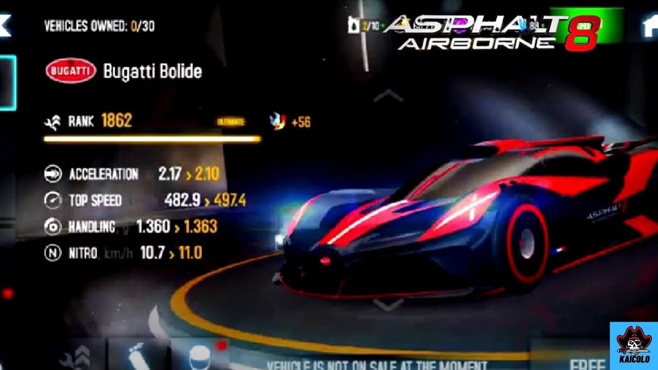 Asphalt 8 - Bugatti Bolide - FREE TRY - YouTube