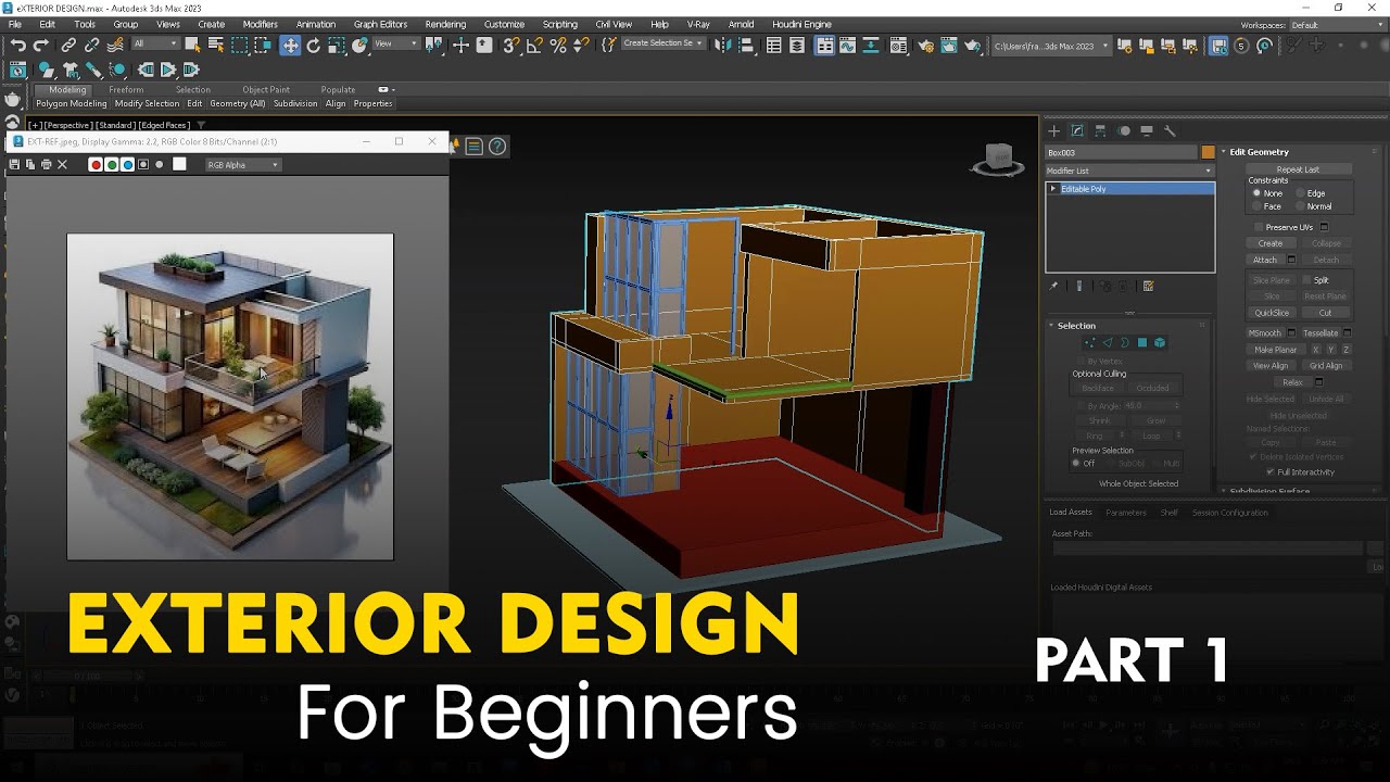 Complete Exterior Design in 3ds Max [Class 1] VRAY Render | Beginners ...