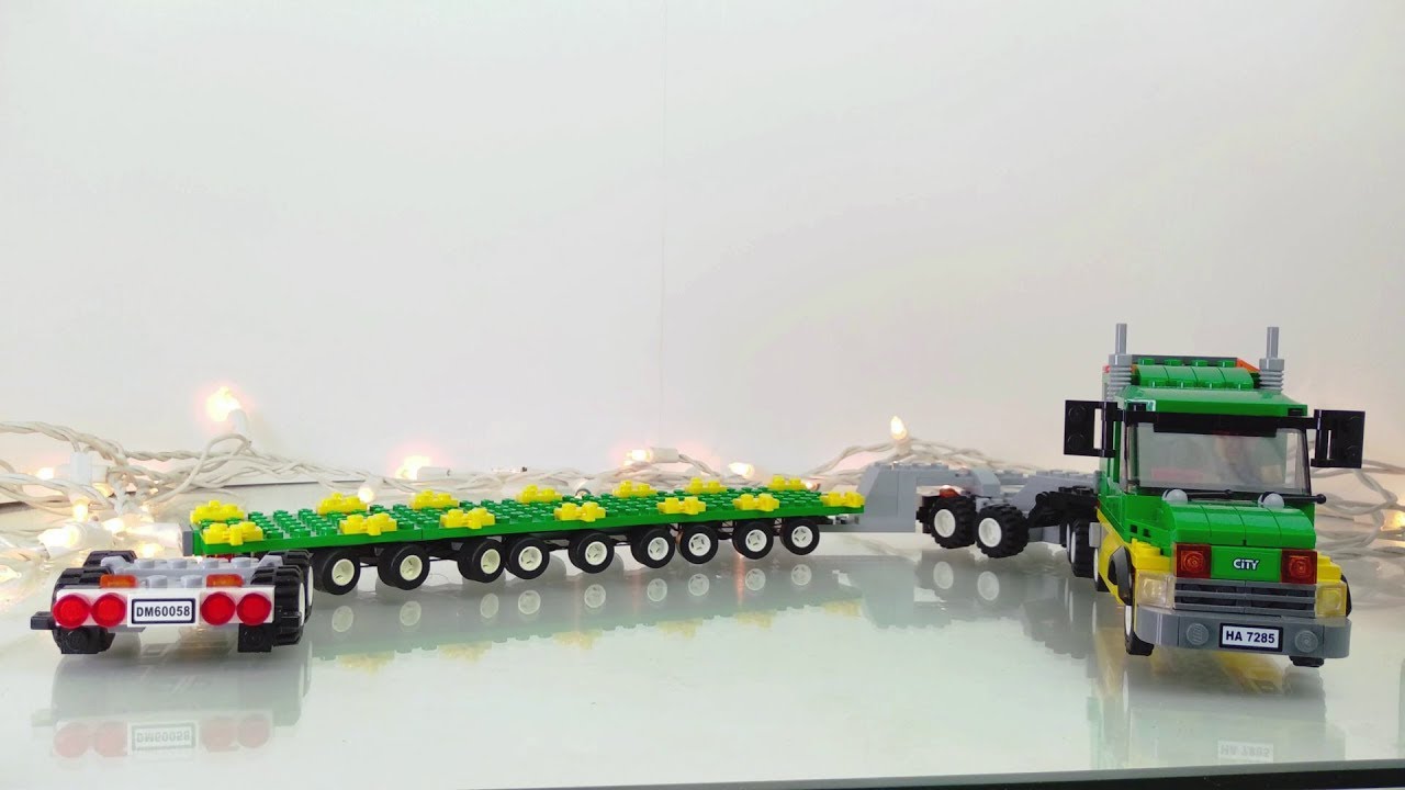 Custom LEGO Heavy Haulage Truck W/ Self-Steering Trailer! - YouTube