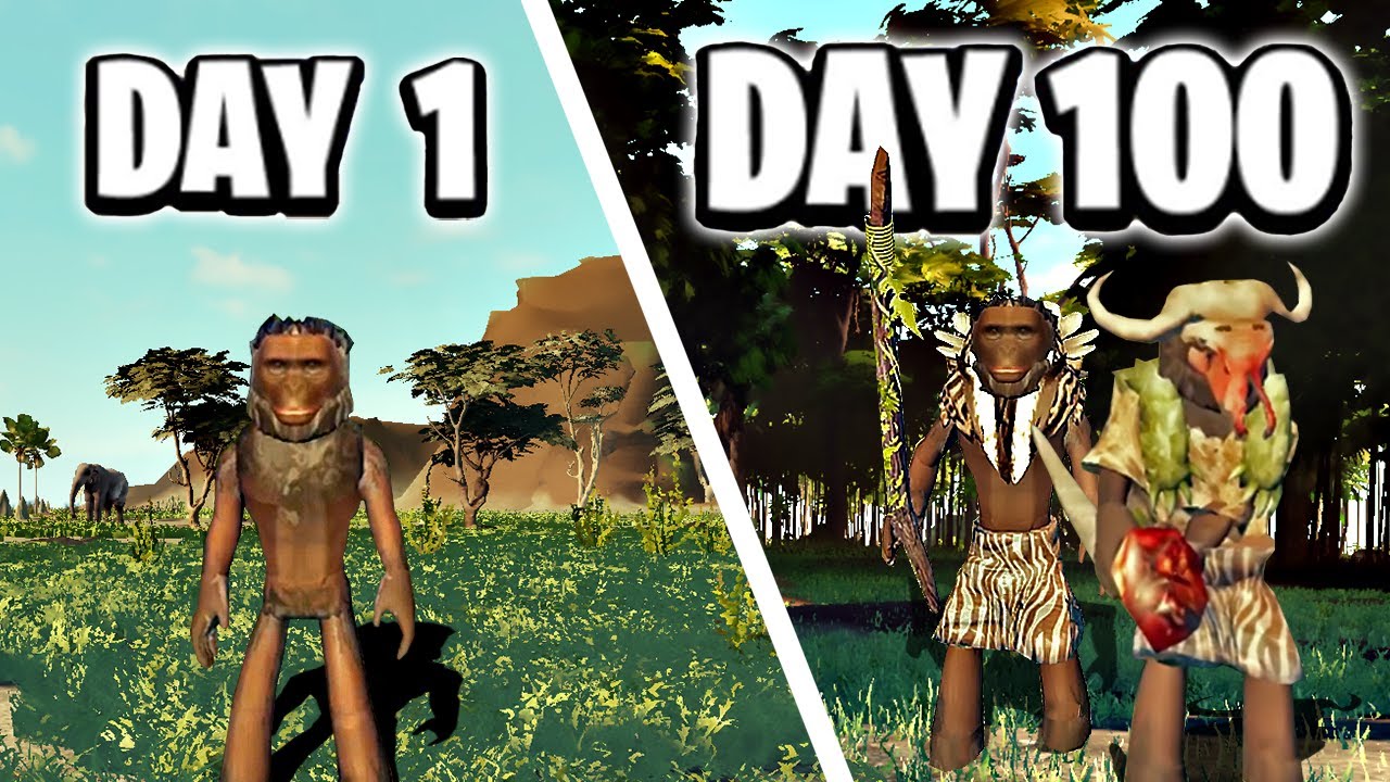 I Survived 100 Days as ALPHA APE in SAPIEN ROBLOX - YouTube