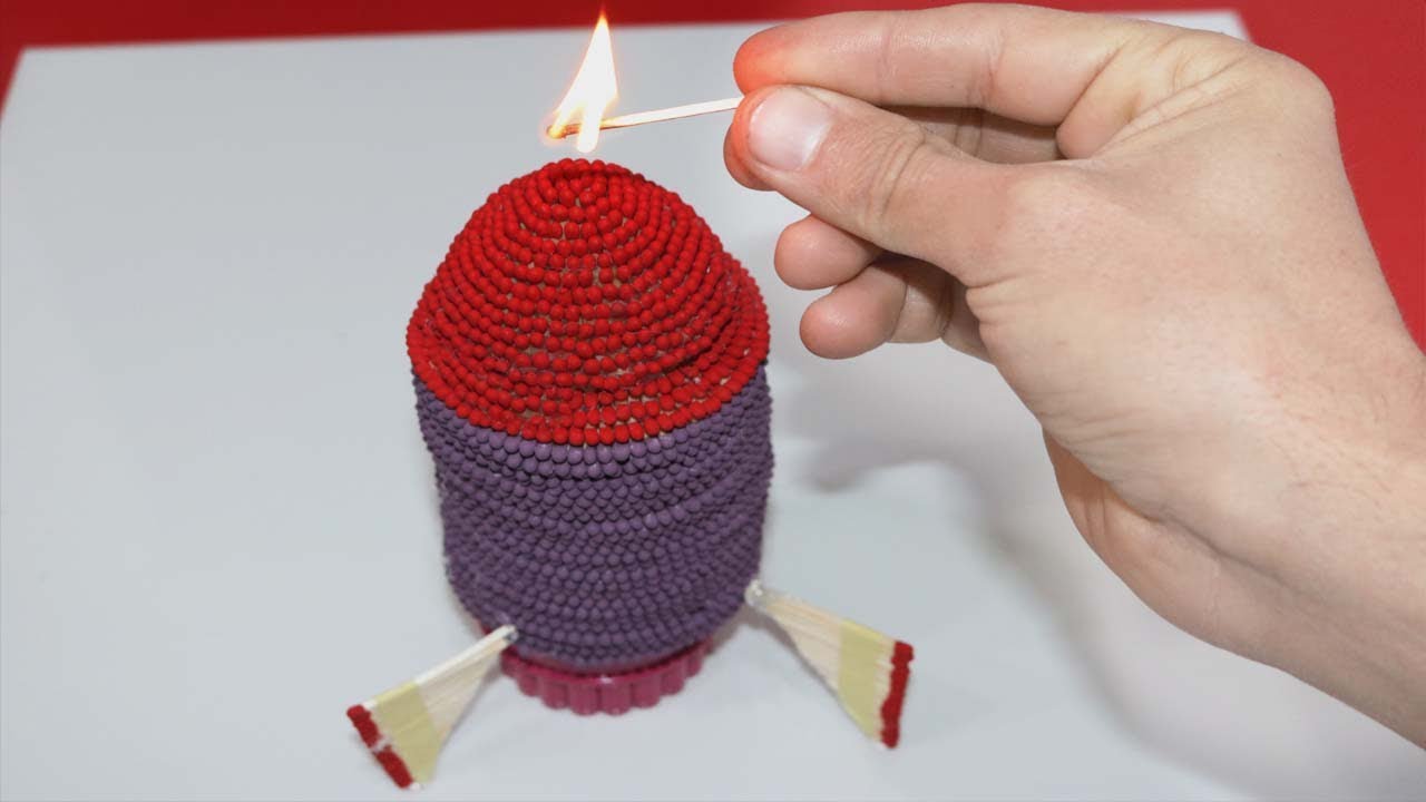 12000 Matches Chain Reaction Domino Effect . Rocket - YouTube