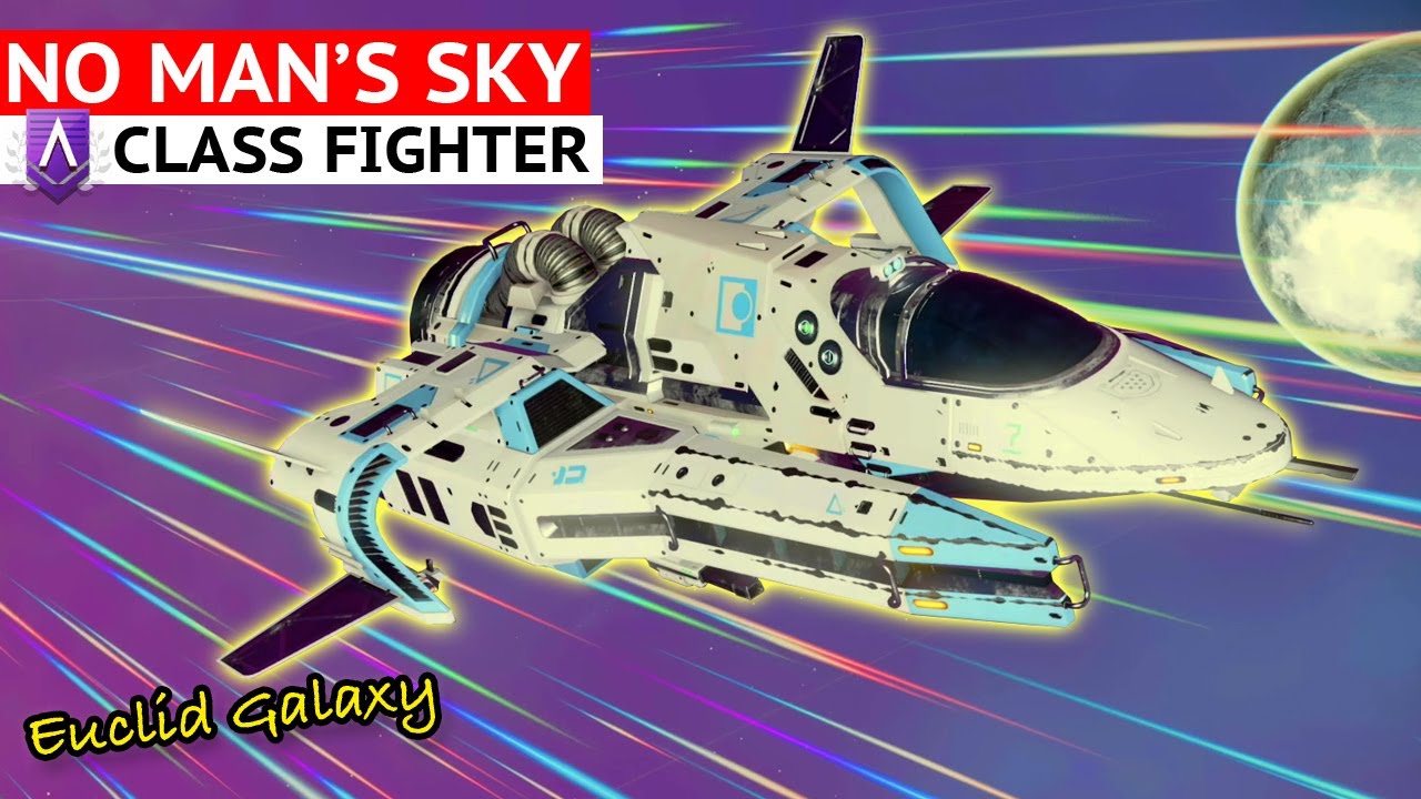 Cool White and Icy Blue Fighter in No Man's Sky - YouTube