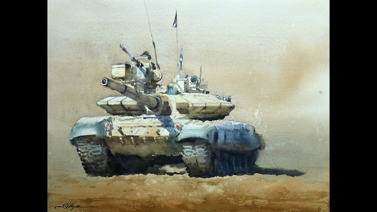 Tank, Watercolour Painting For Beginners, Artist Achintya Hazra - YouTube