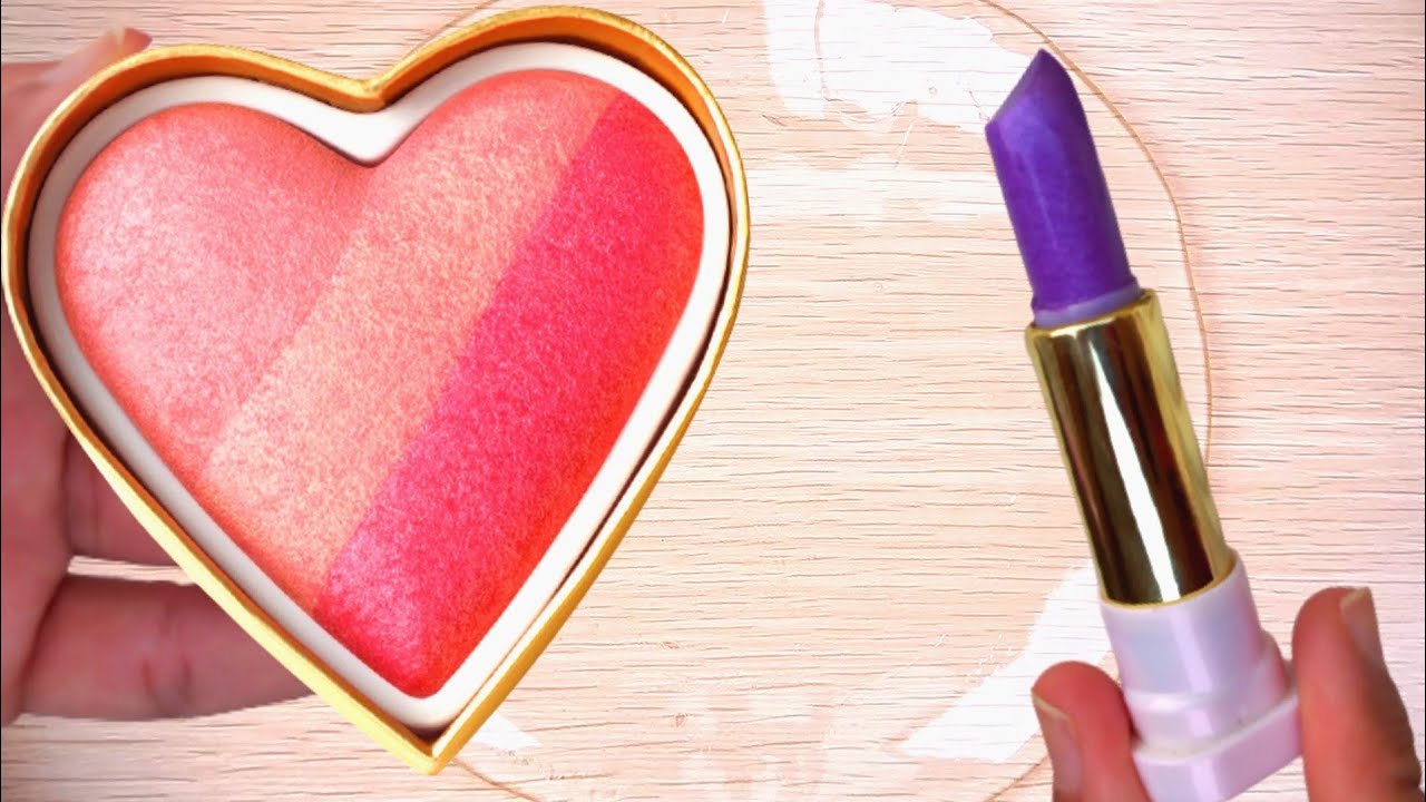 Slime Mixing with Makeup! Mixing Makeup into Clear Slime Satisfying ...