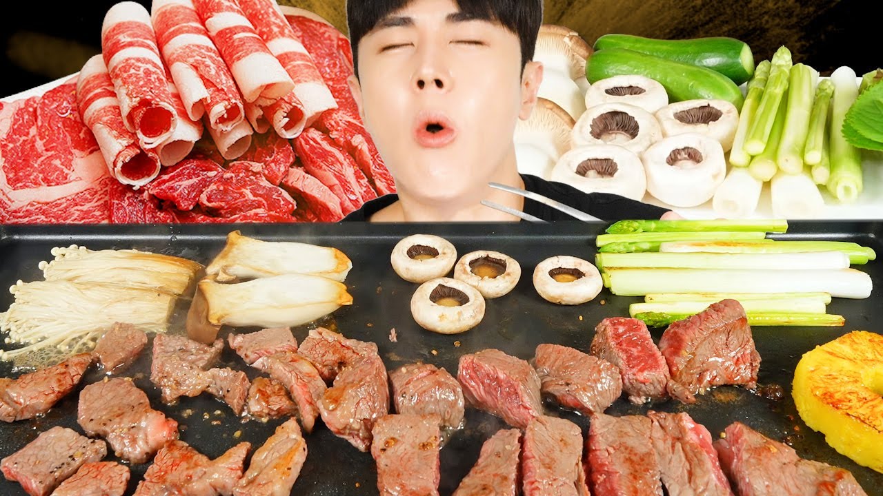 MUKBANG🧲 Korean-Style Grilled Beef BBQ | Hanwoo - YouTube