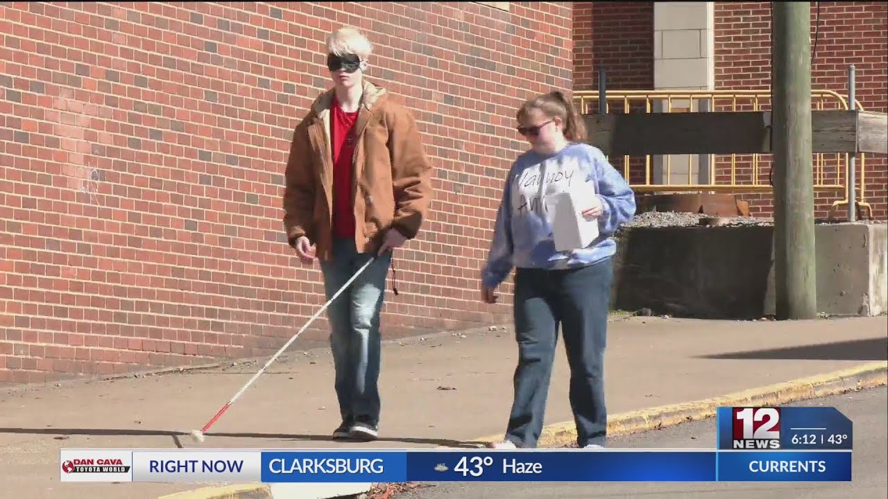 Blind and visually impaired students participate in 'Cane Quest' - YouTube