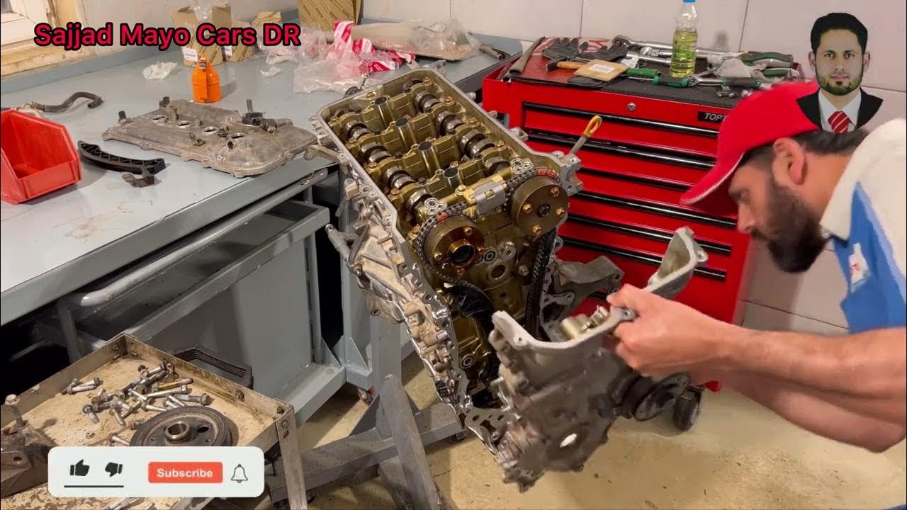 1ZR engine timing chain cover installation - YouTube