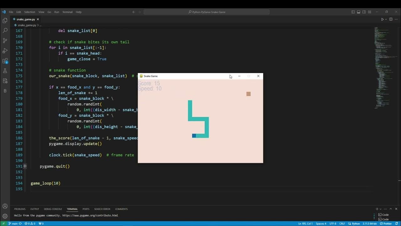 Python - PyGame Snake - YouTube