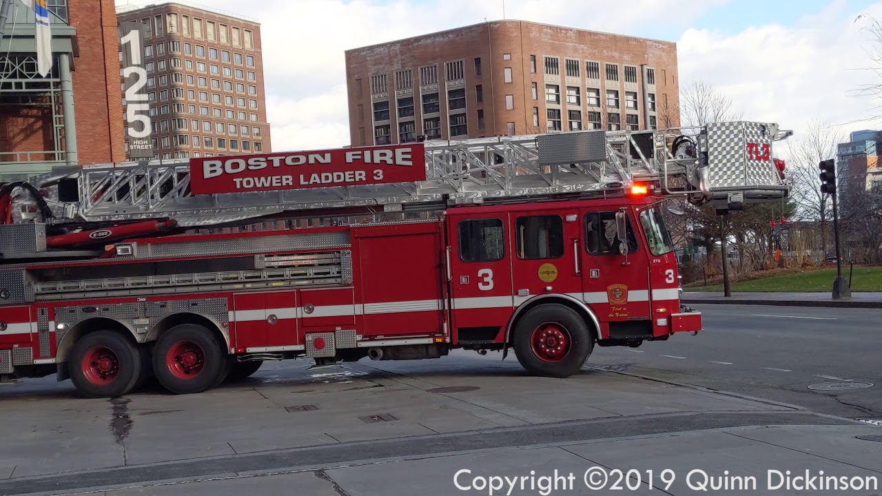 Boston Fire Department - Tower Ladder 3 Returning to Quarters - YouTube