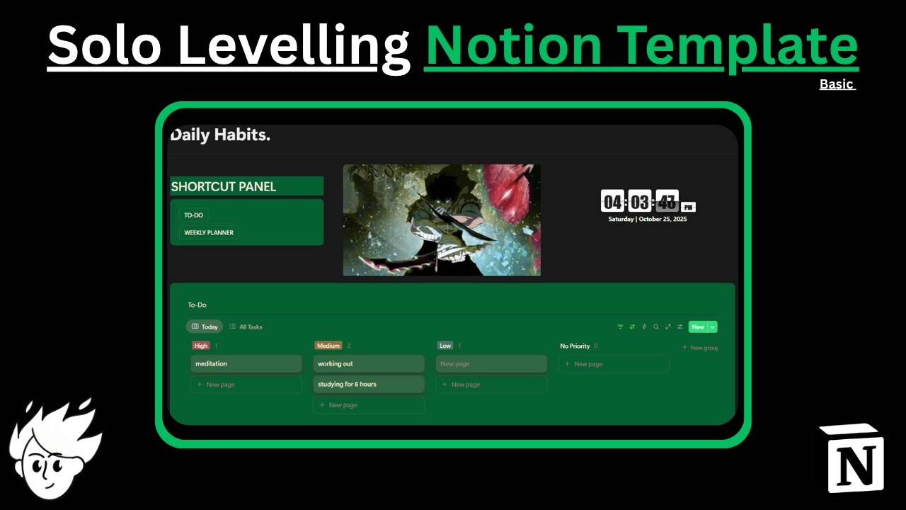 Level Up Your Life By Using This Solo Leveling Notion Template (2.0 ...