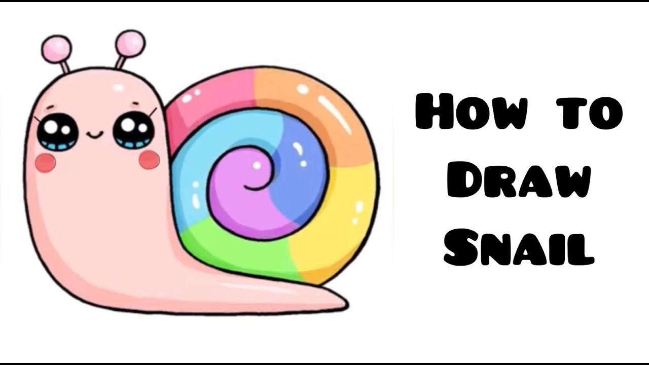 How to draw snail 🐌💖 let’s draw cute snail 🐌🐌 - YouTube