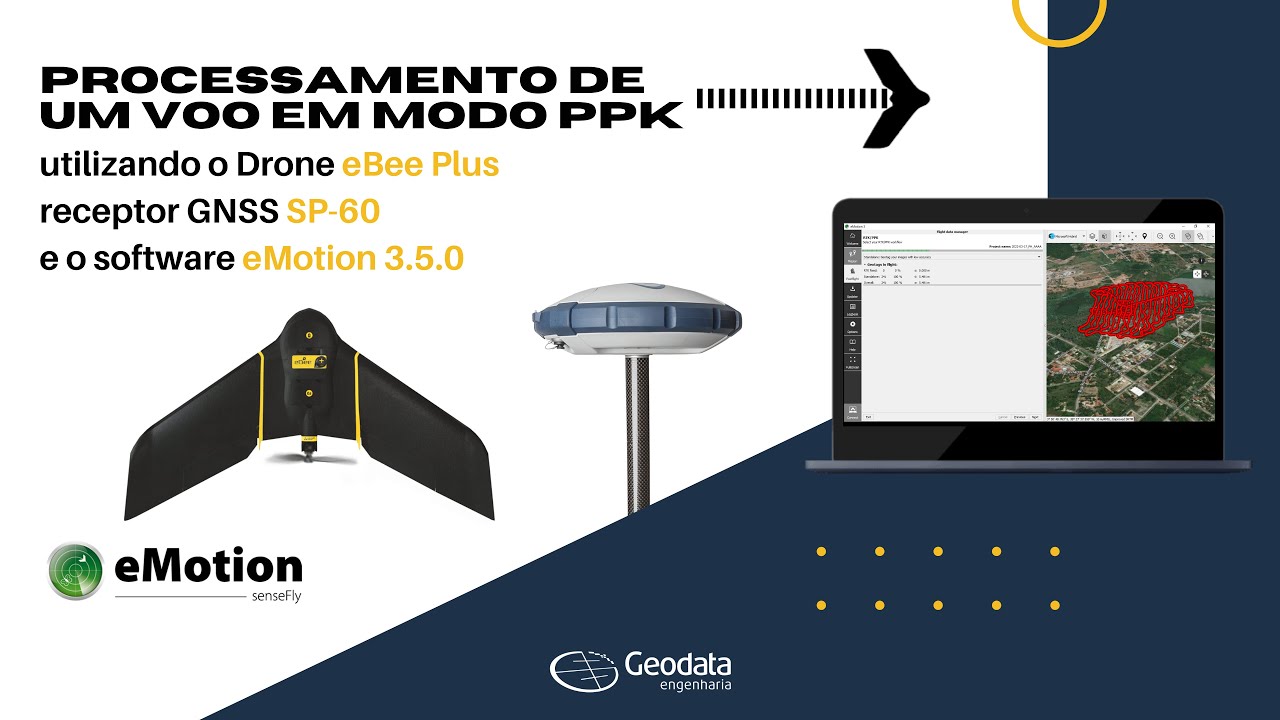 Processamento voo PPK Drone SenseFly eBee Plus no software eMotion 3.5 - YouTube